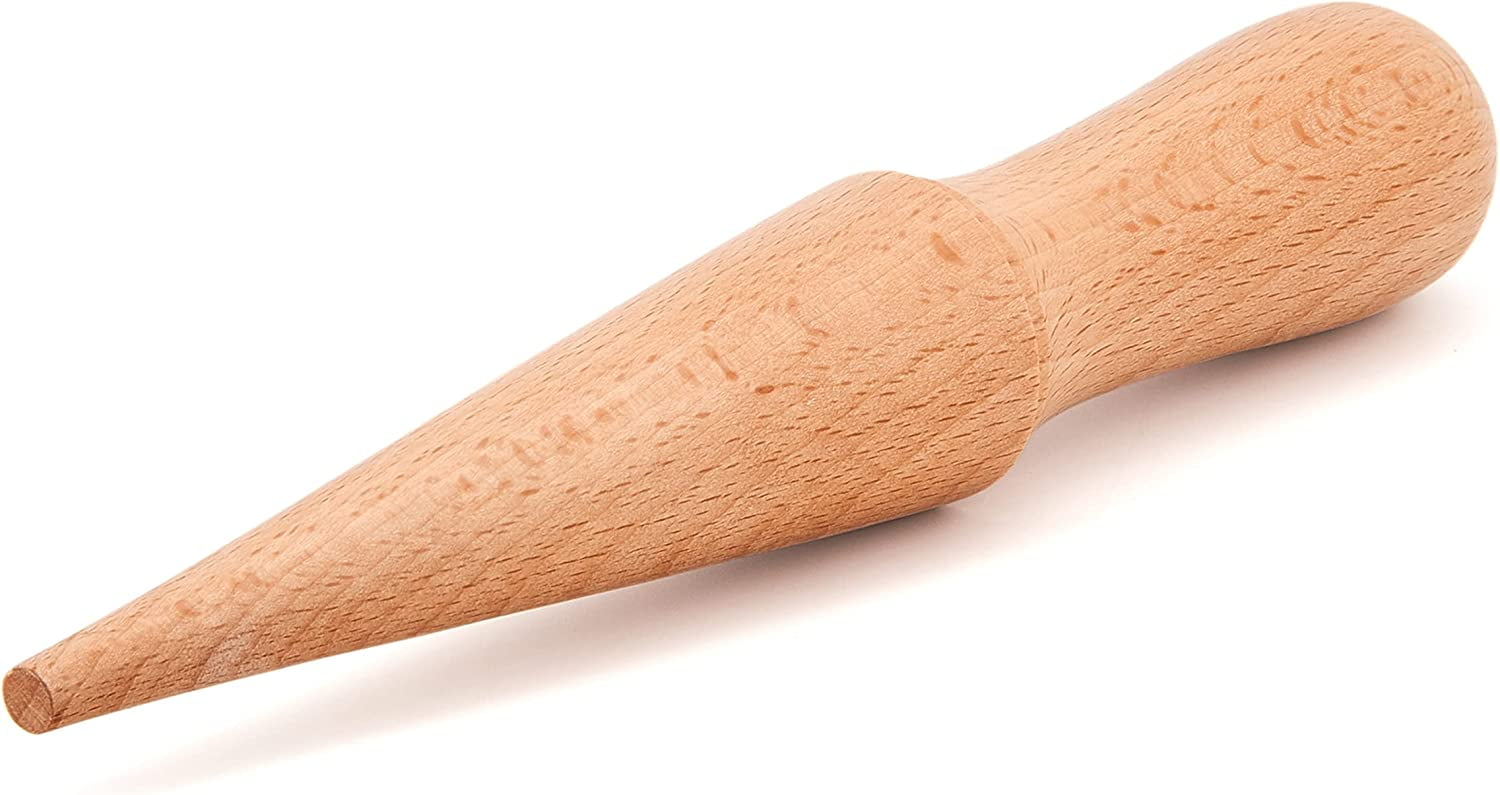 MaxoPro Wooden Waffle Cone Roller, 8.6 Inch Beechwood Cone Mold Shaper ...