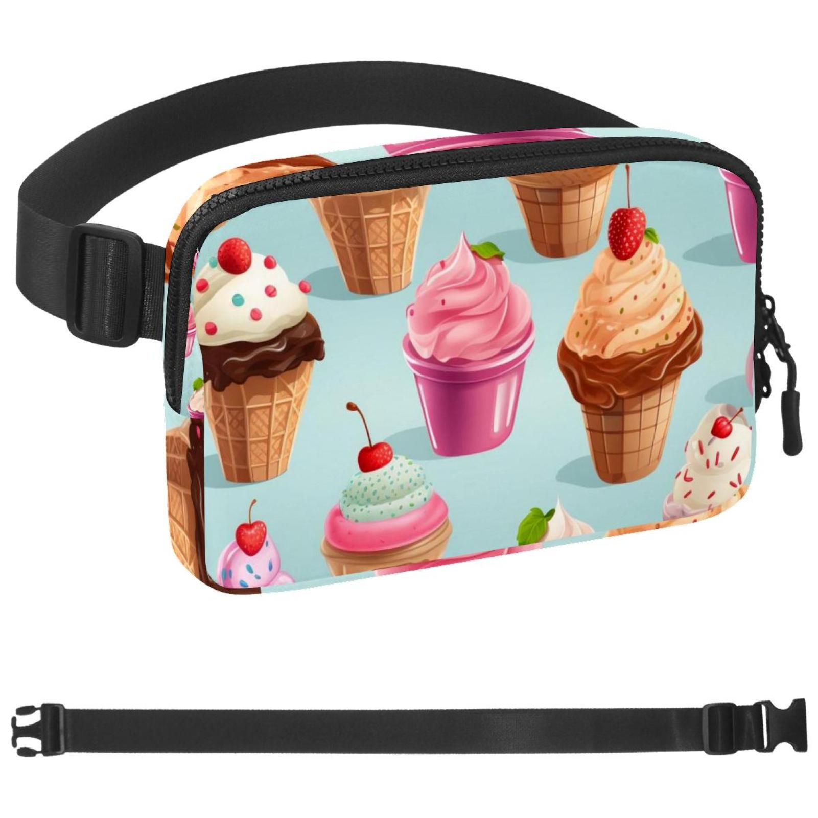 Ice Cream Waist Pack for Running Fanny Pack for Women and Men Crossbody ...