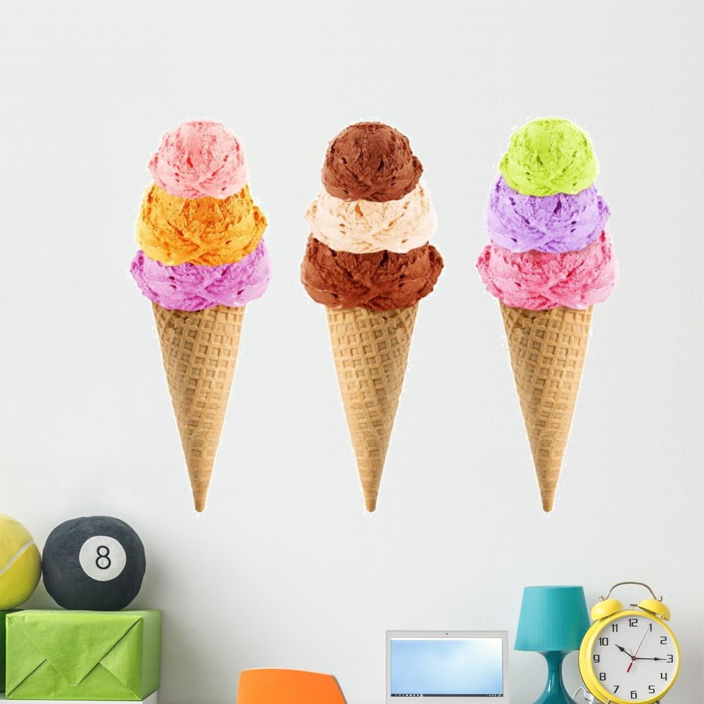 Ice Cream Wall Decal Sticker Set Individual Peel and Stick on a (48 in ...
