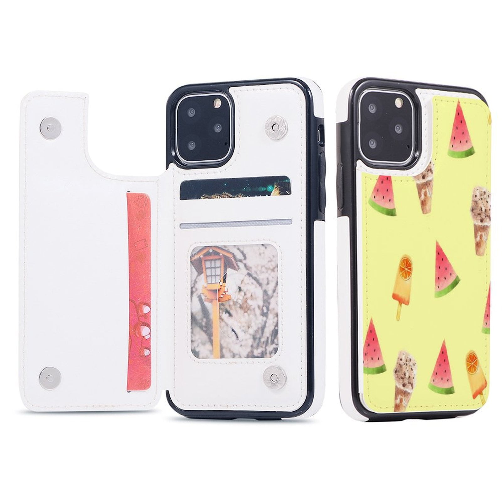 Ice Cream, Watermelon Leather Wallet Case for iPhone 16 15 14 13 12 11 ...