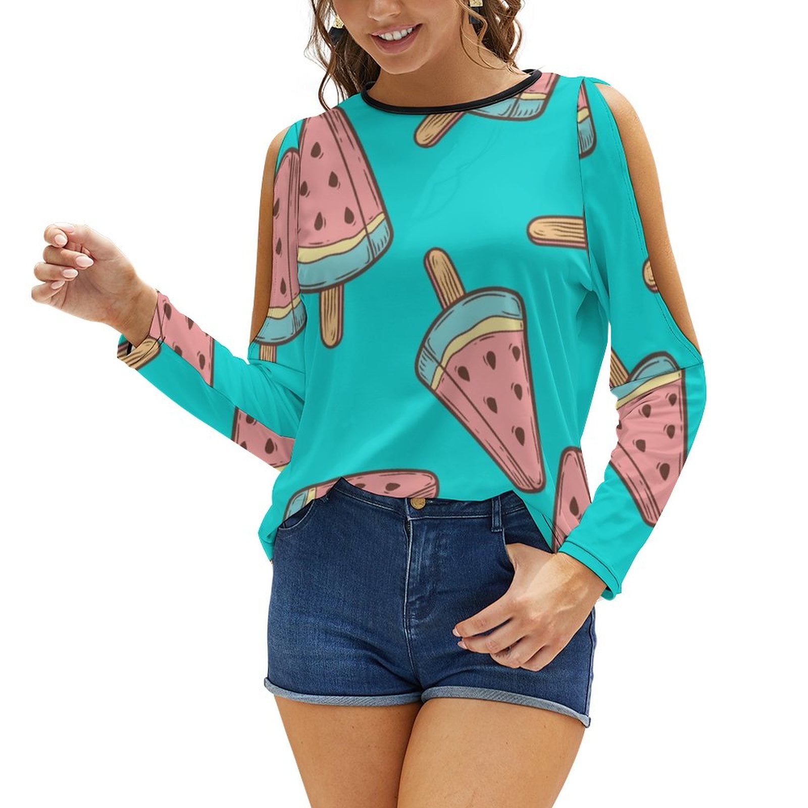 Ice Cream Watermelon Popsicle Dessert Food Vector New Fashion Zip Off ...