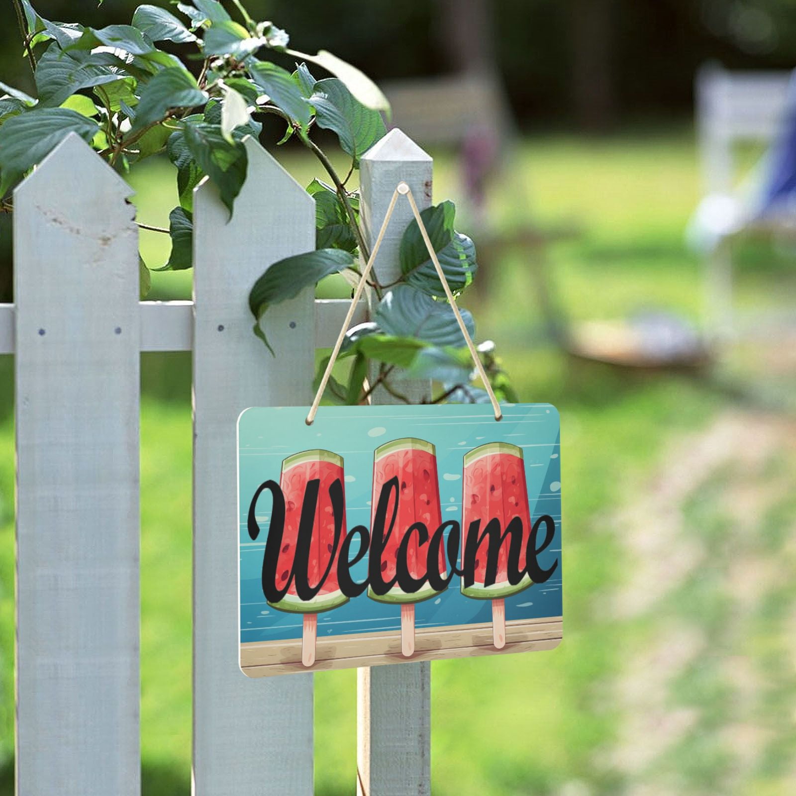 Ice Cream Watermelon Welcome Sign for Front Door Porch Wreath Door Sign ...