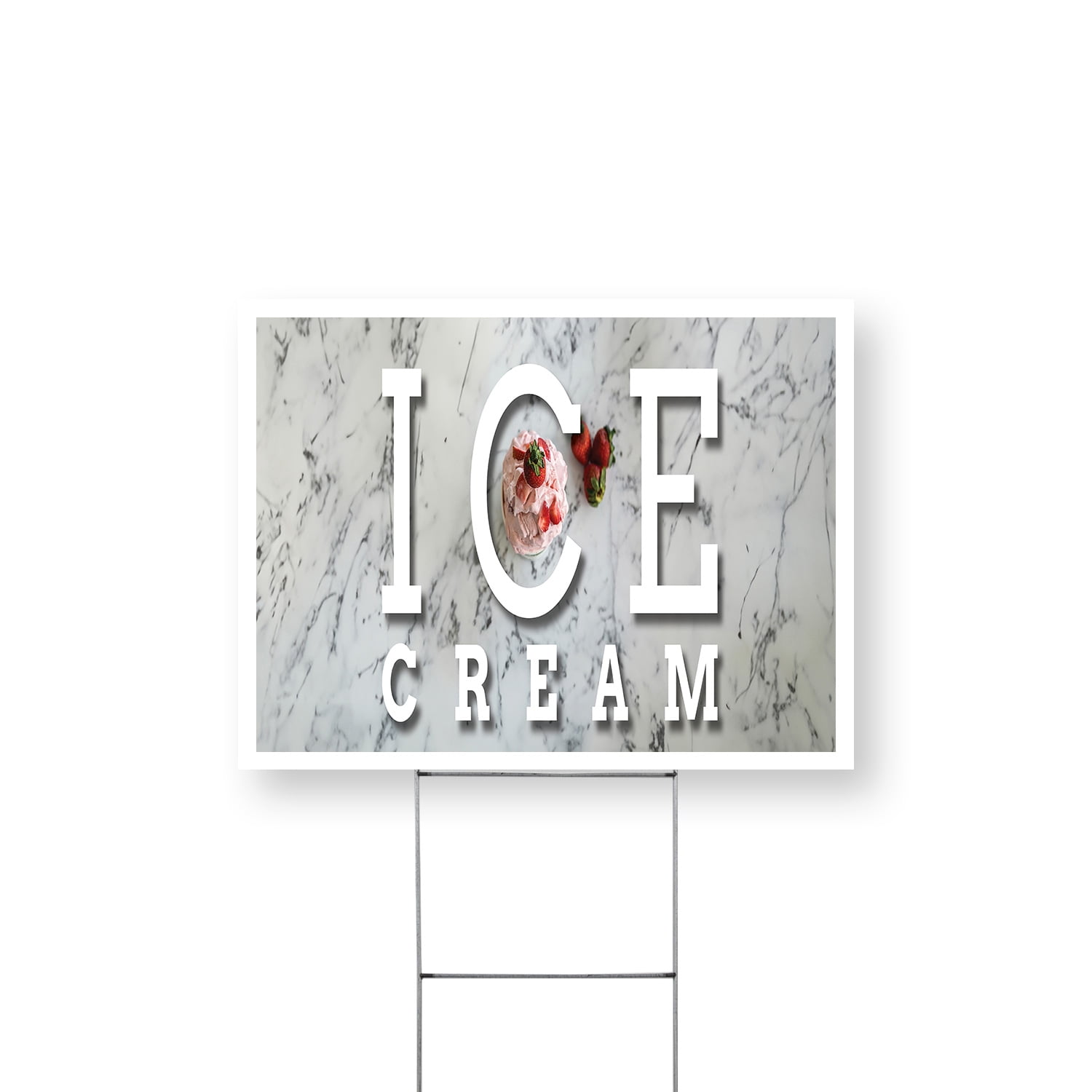 Ice Cream Yard Sign 18 Inch x 24 Inch Double Sided Weatherproof Heavy ...