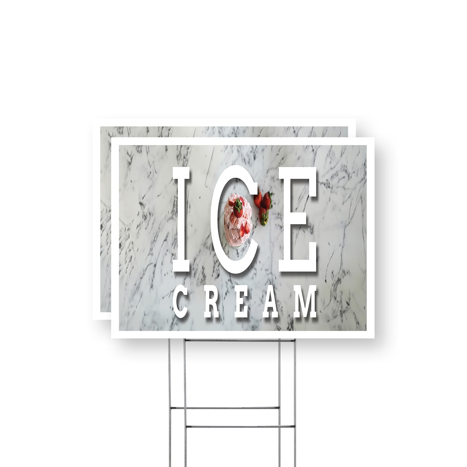 Ice Cream Yard Sign 2 Pack of 12 Inch x 16 Inch Double Sided ...