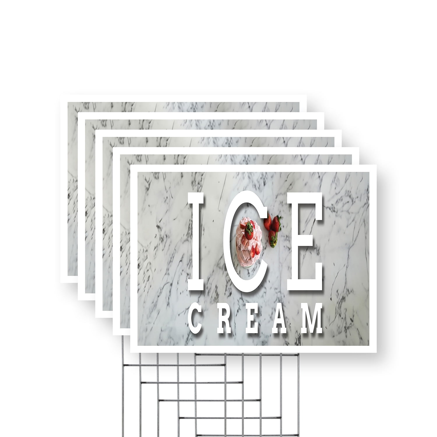 Ice Cream Yard Sign 5 Pack of 12 Inch x 16 Inch Double Sided ...