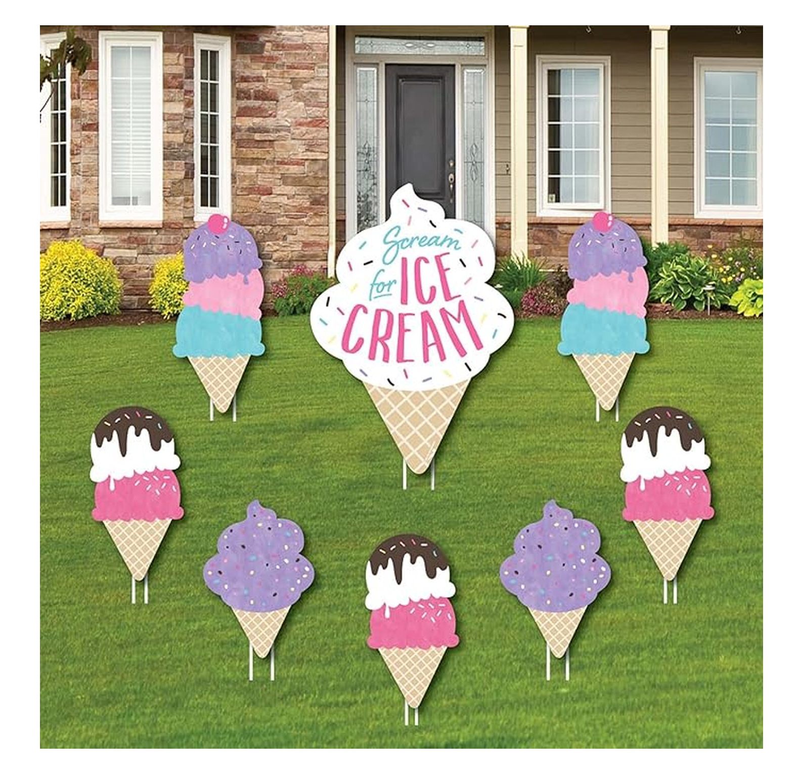 Ice Cream Yard Signs - Scoop Up the Fun Lawn Decorations - Sprinkles ...