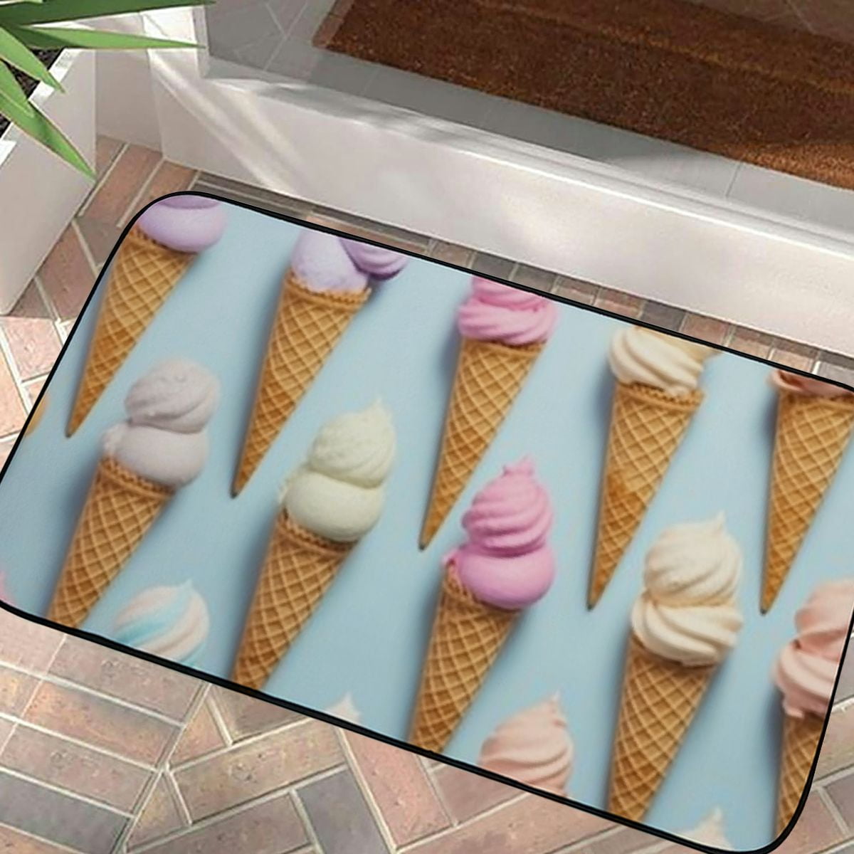 Ice Cream and Pattern Print ,Entry Mat/, Entrance Mat/Welcome Door Mats ...