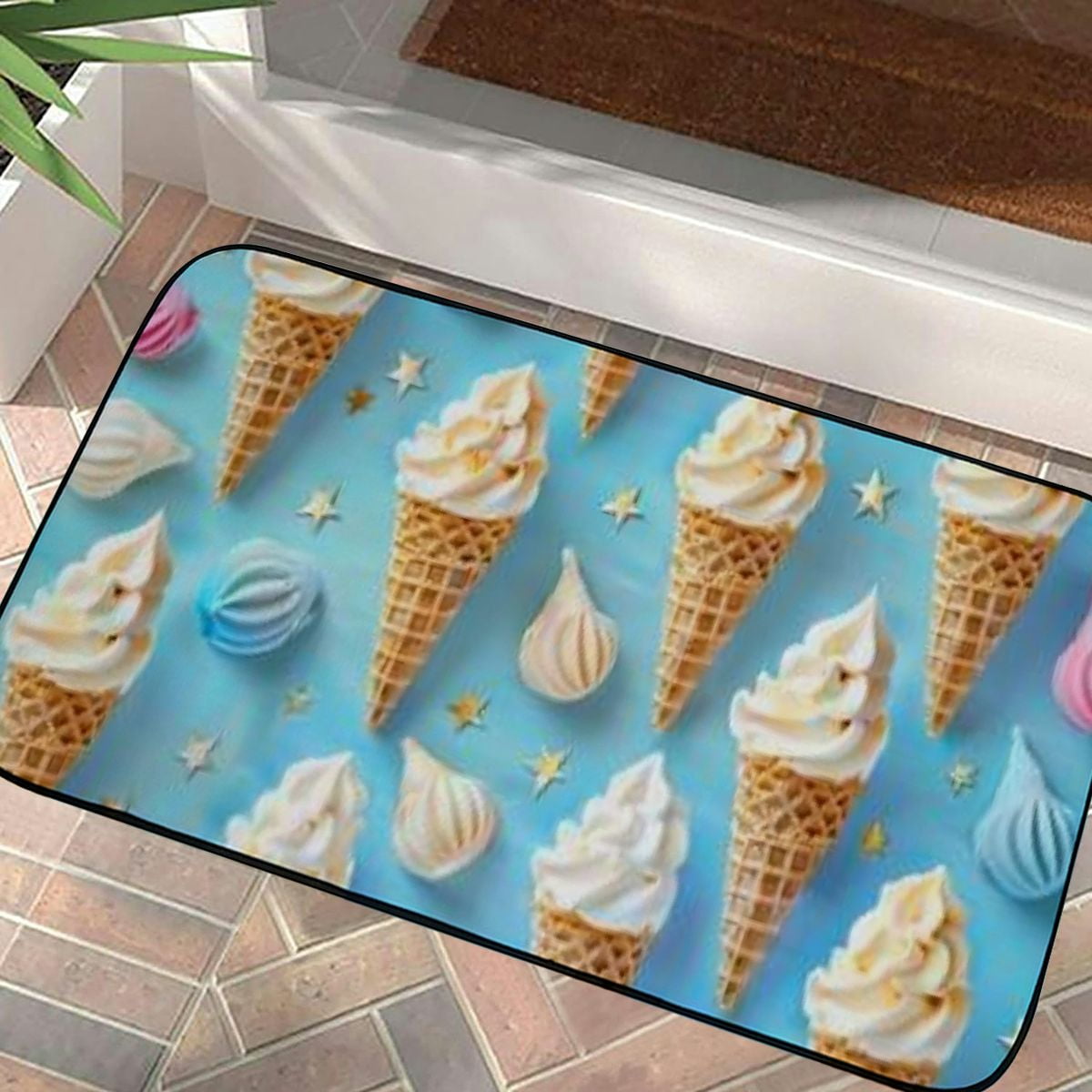 Ice Cream and Pattern Print ,Entry Mat/Garage, Patio Entrance Mat ...
