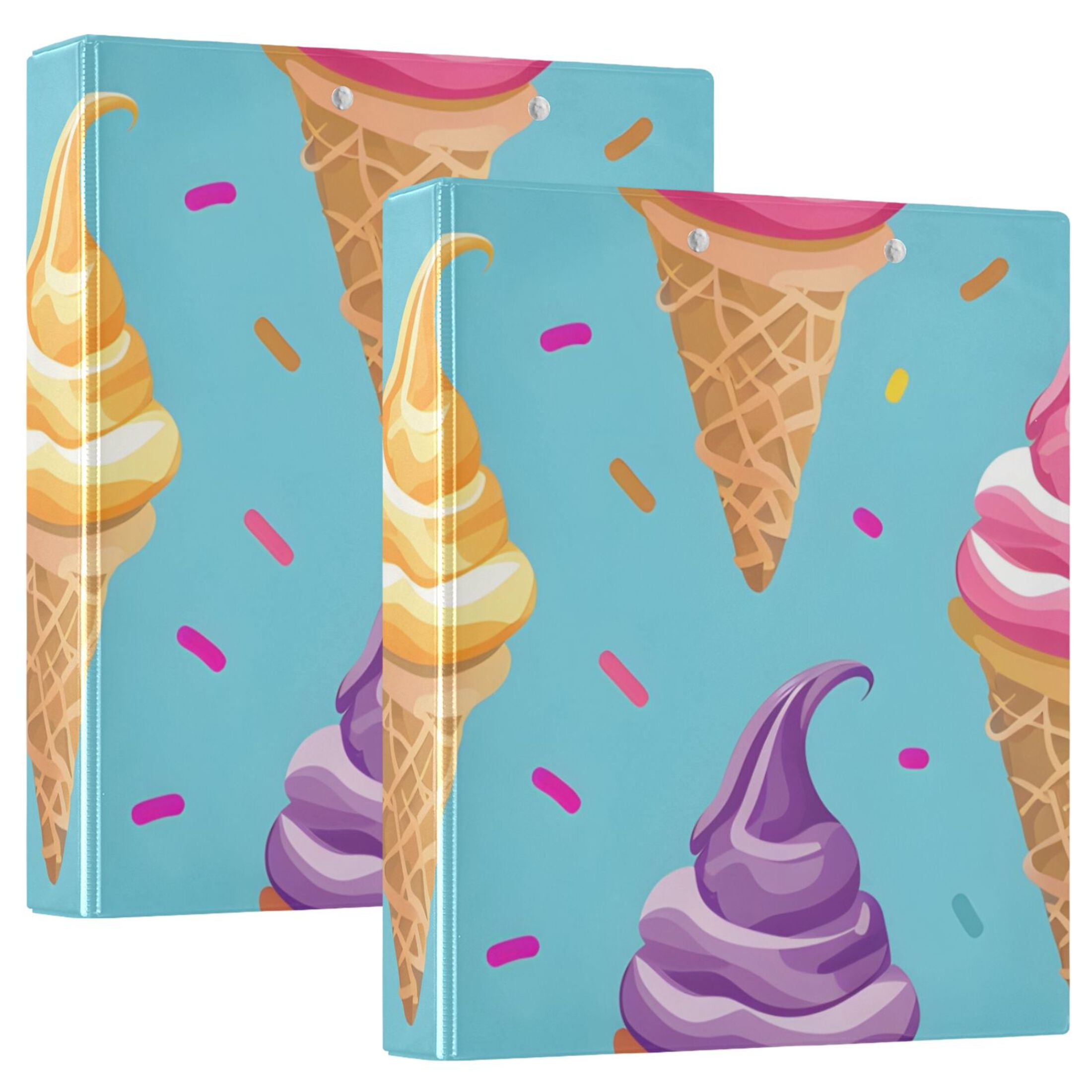 Ice Cream and Sweets 3 Ring Hardcover Binders 1.5" Round Rings for ...