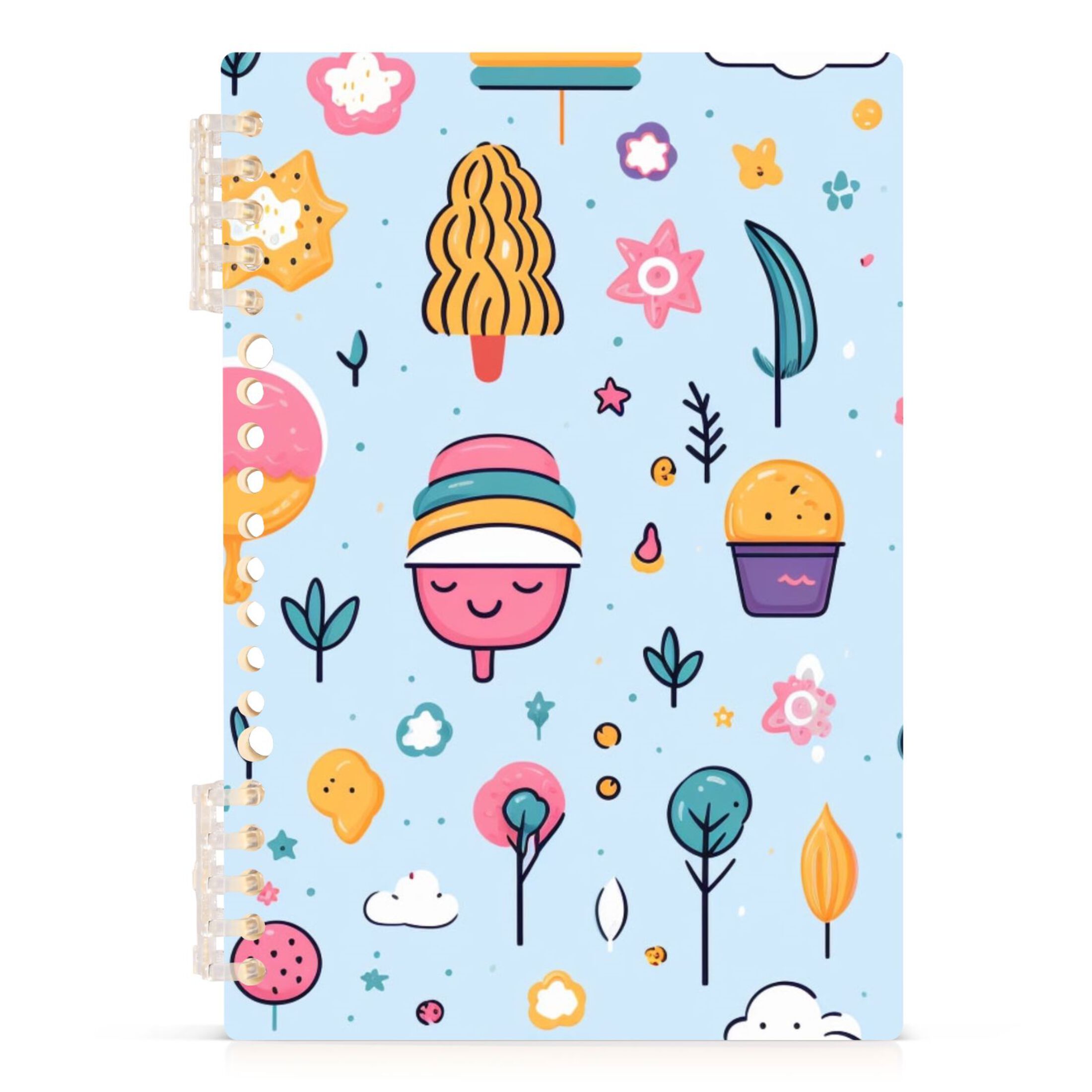 Ice Cream and Tree Spiral Notebooks 60 Sheets 120 Pages A5 Journal ...
