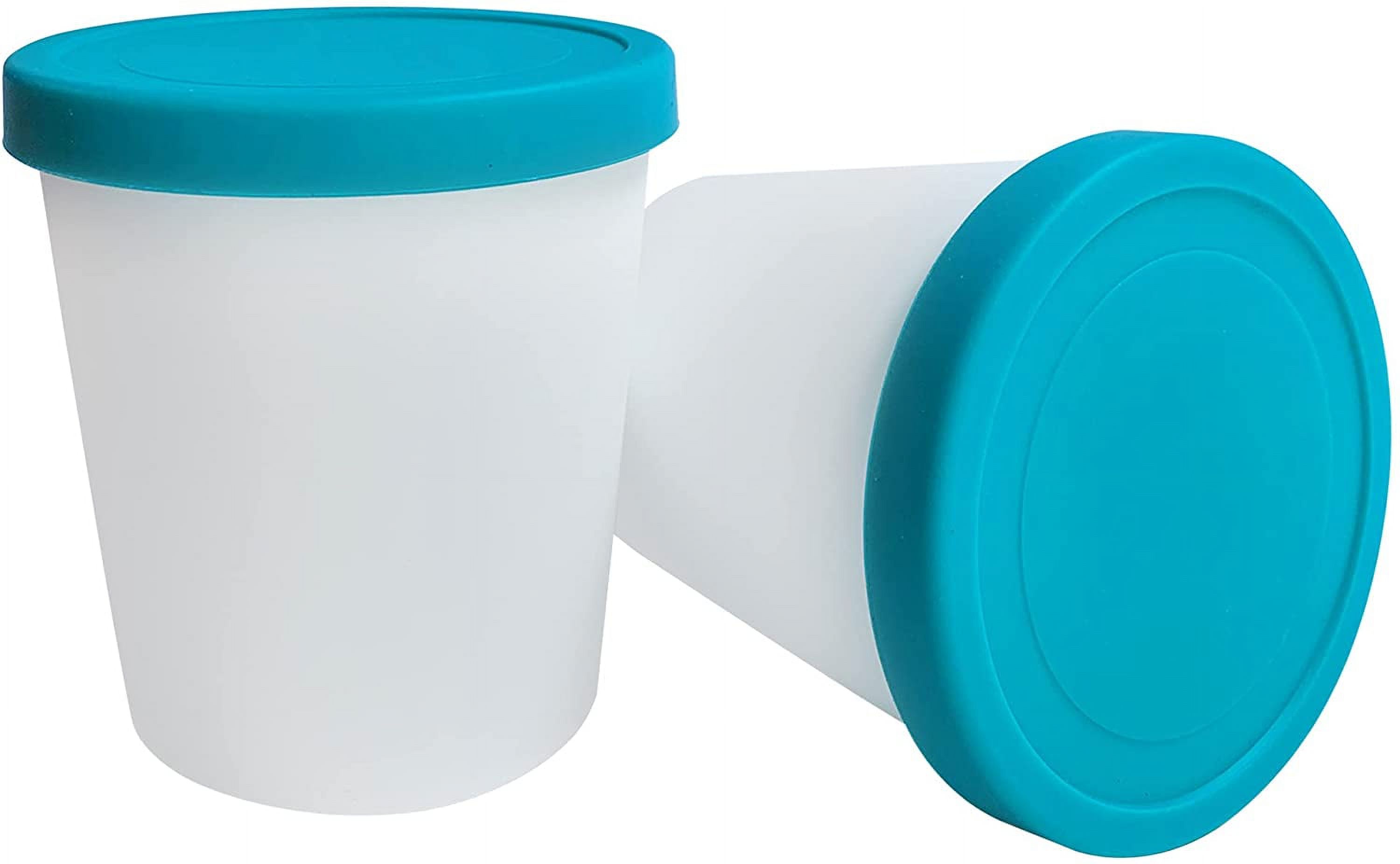 Ice Cream zer Containers with Silicone Lids - 2 Pack - 1 Quart Each ...