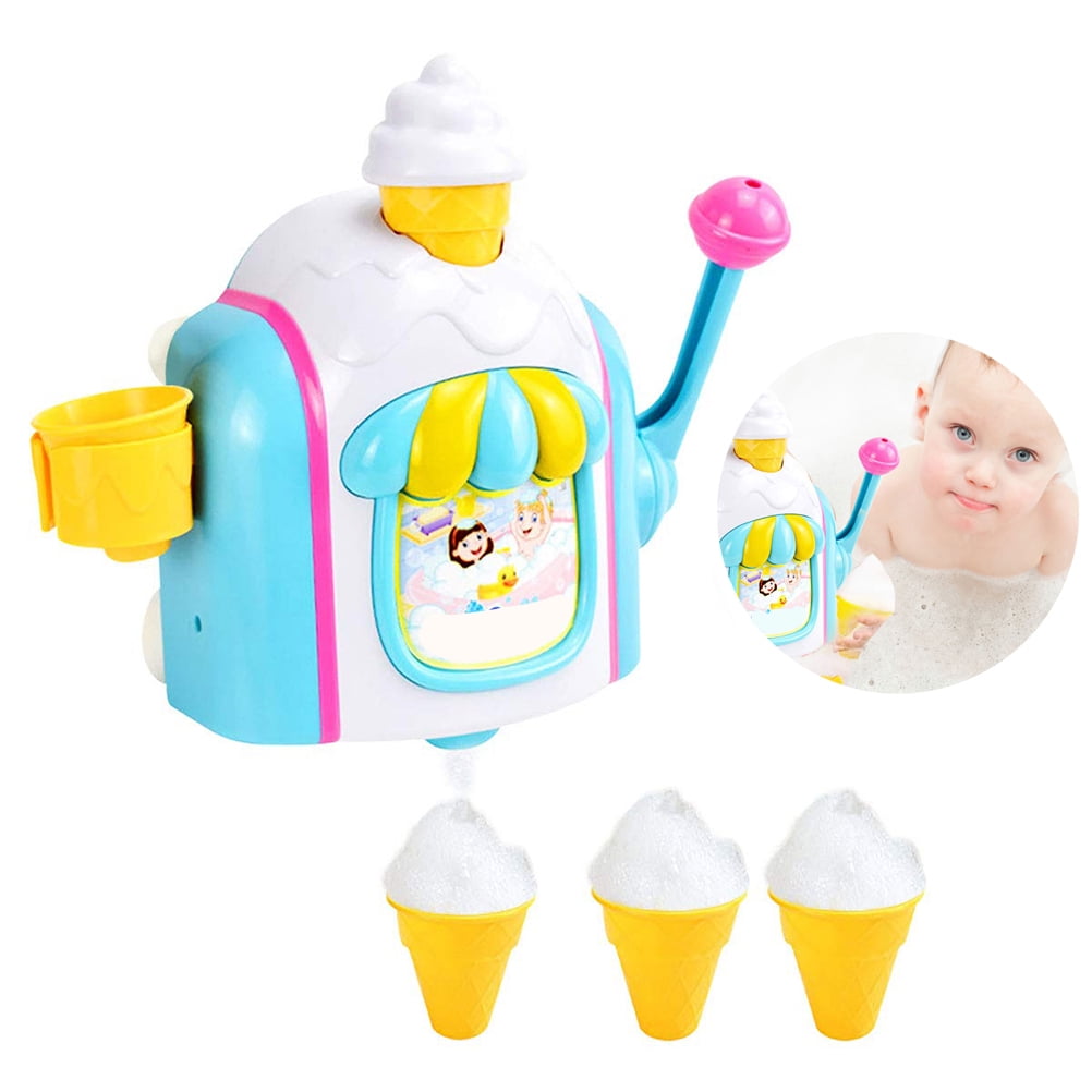 Ice Creams Maker Bubble Machine Bath Toys Fun Foam Cone Factory Bathtub ...