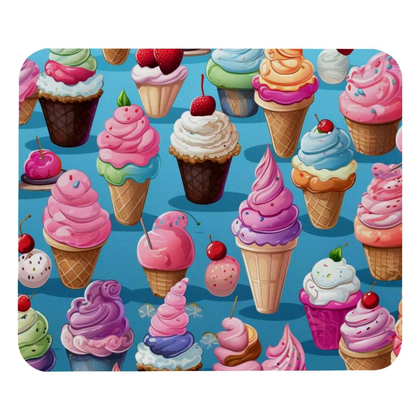Ice Creams Pink Pattern Mousepad, Non-Slip Mouse Pad, Office Desk Mat ...