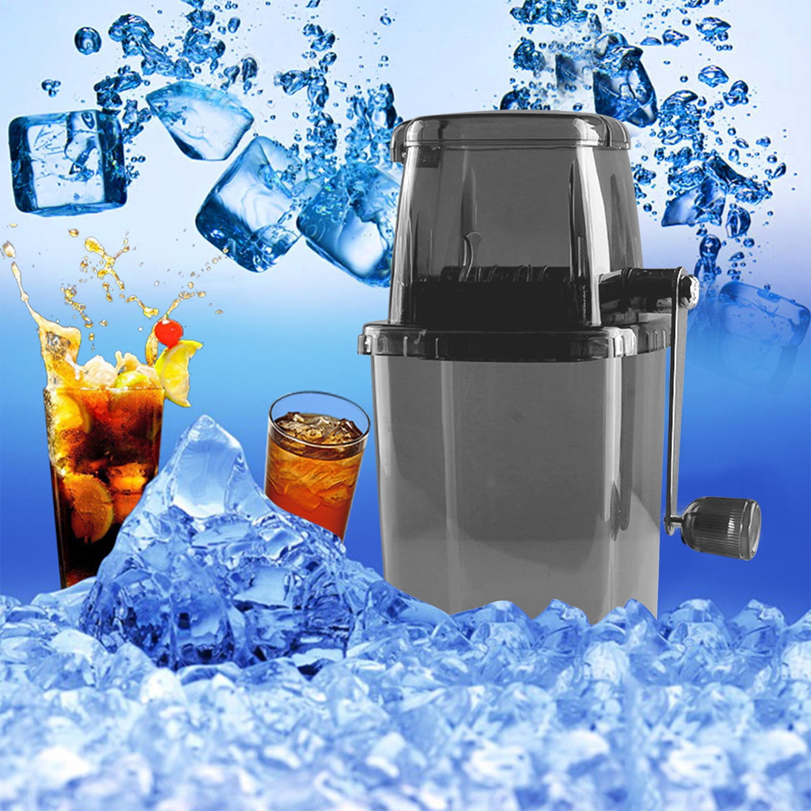 Ice Crusher Machine 9.4 Inch, Stainless Steel Blades and Suction Base ...