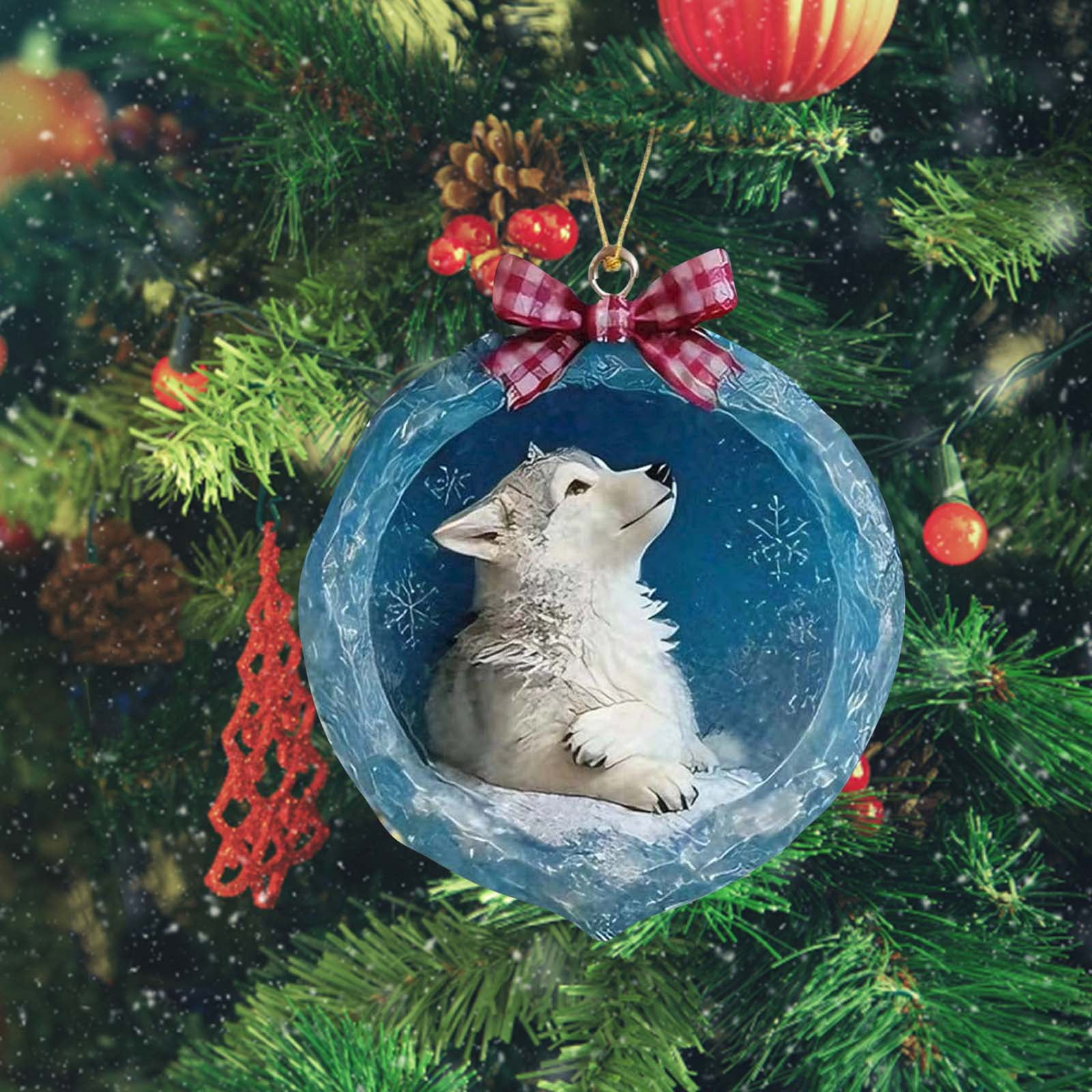 Ice Crystal Cave Animal Ornaments - 2D Acrylic Winter Forest Animal ...
