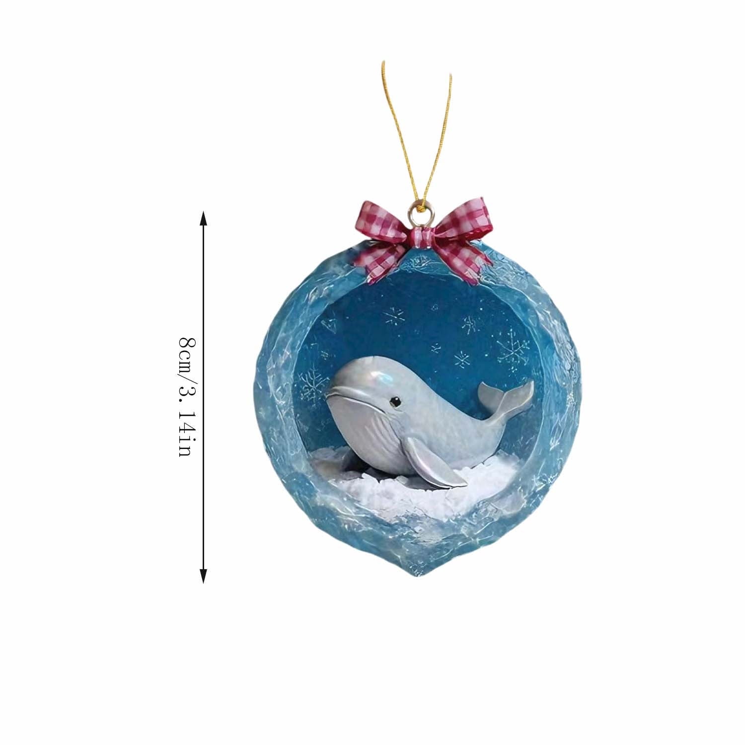 Ice Crystal Cave Ornaments Acrylic 2D Winter Animals with Snowflake ...