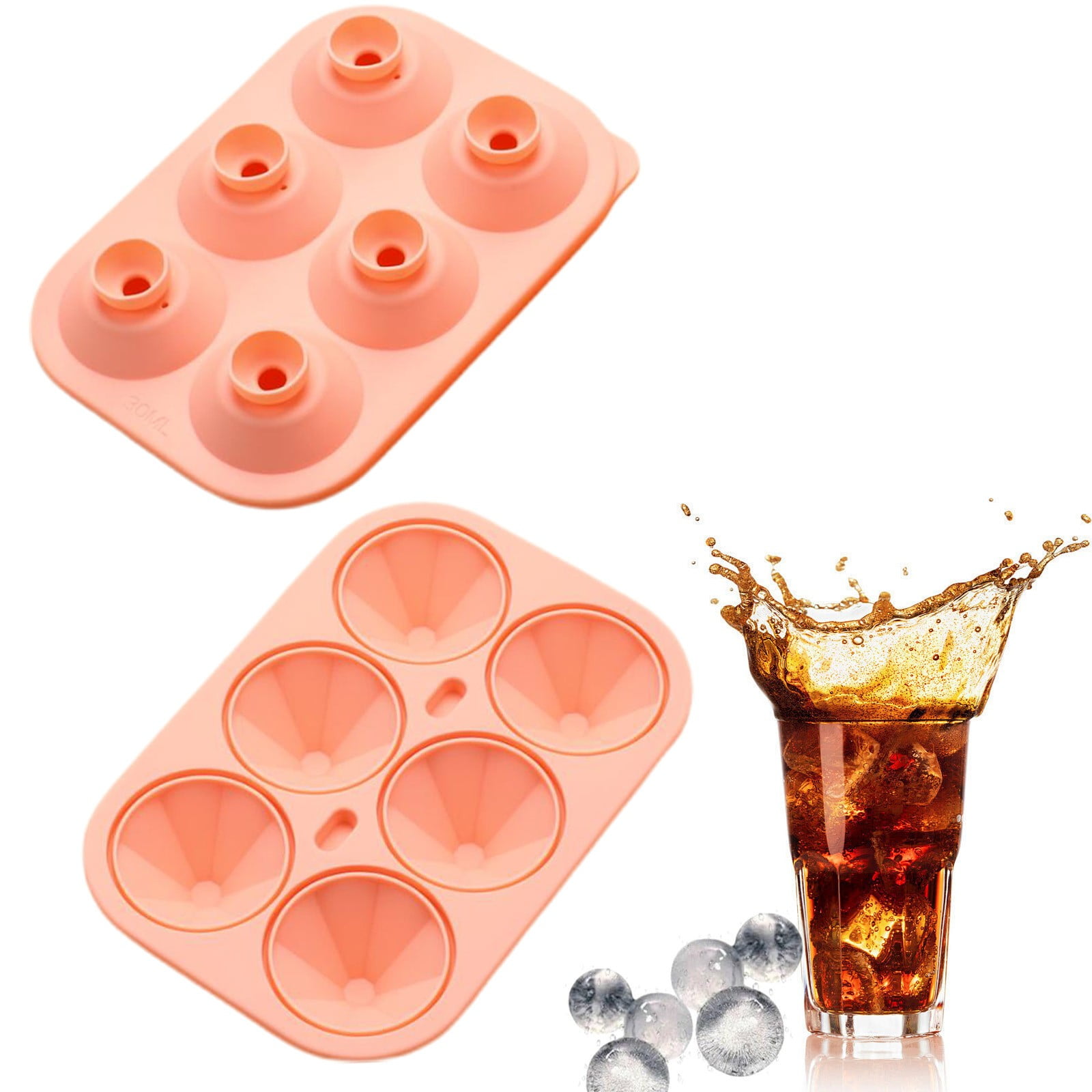 Ice Cube 6 Ice Maker Easy Release Large Ice Cube Form For Chilled Juice ...