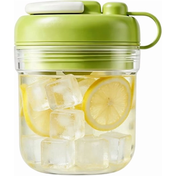 Ice Cube Bottle, 3 In 1 Leakproof Frozen Cup with Straw, Detachable Ice ...