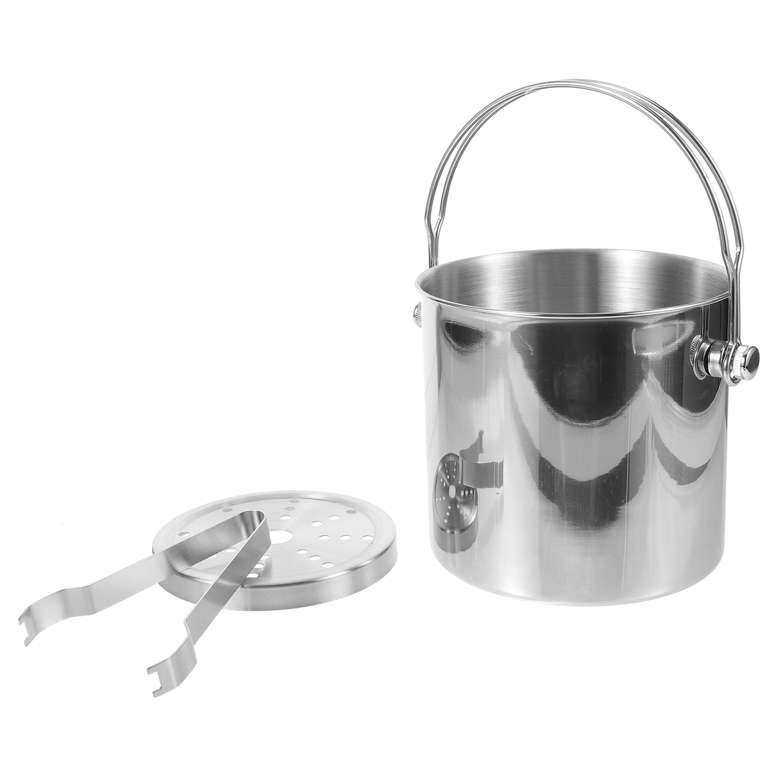 Ice Cube Bucket Stainless Steel Drinks Cooling Bucket Handled Metal Ice ...
