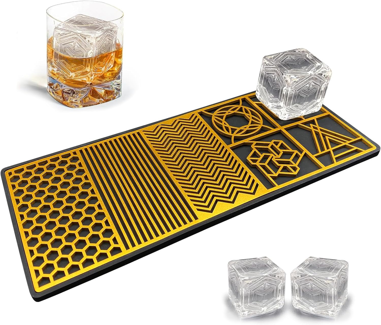 Ice Cube Design Tray, Clear Ice Stamp Tray, Craft Modern Ice Cube Molds ...
