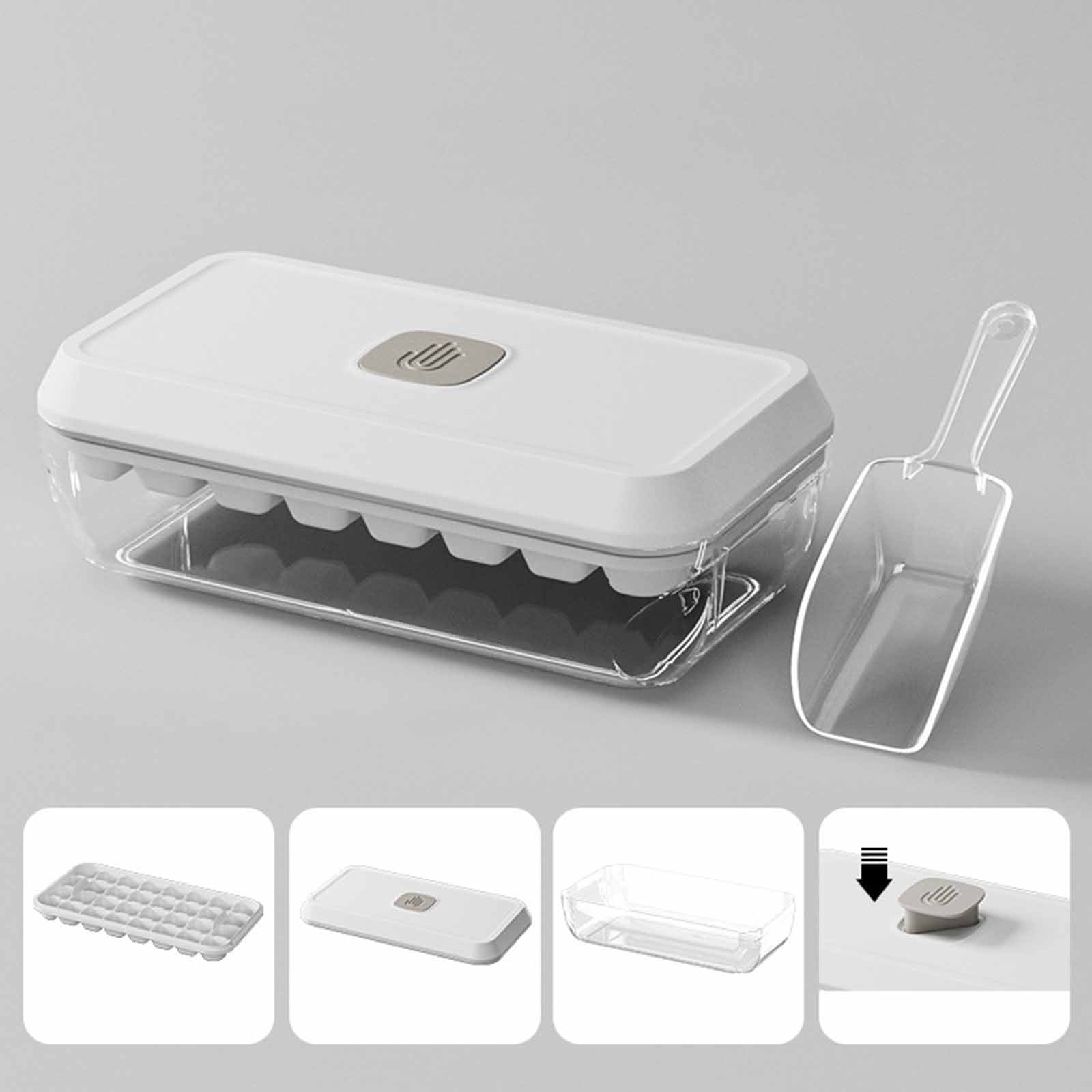 Ice Cube Maker Tray,32 Compartments,Food Grade Plastic,Stackable Design ...