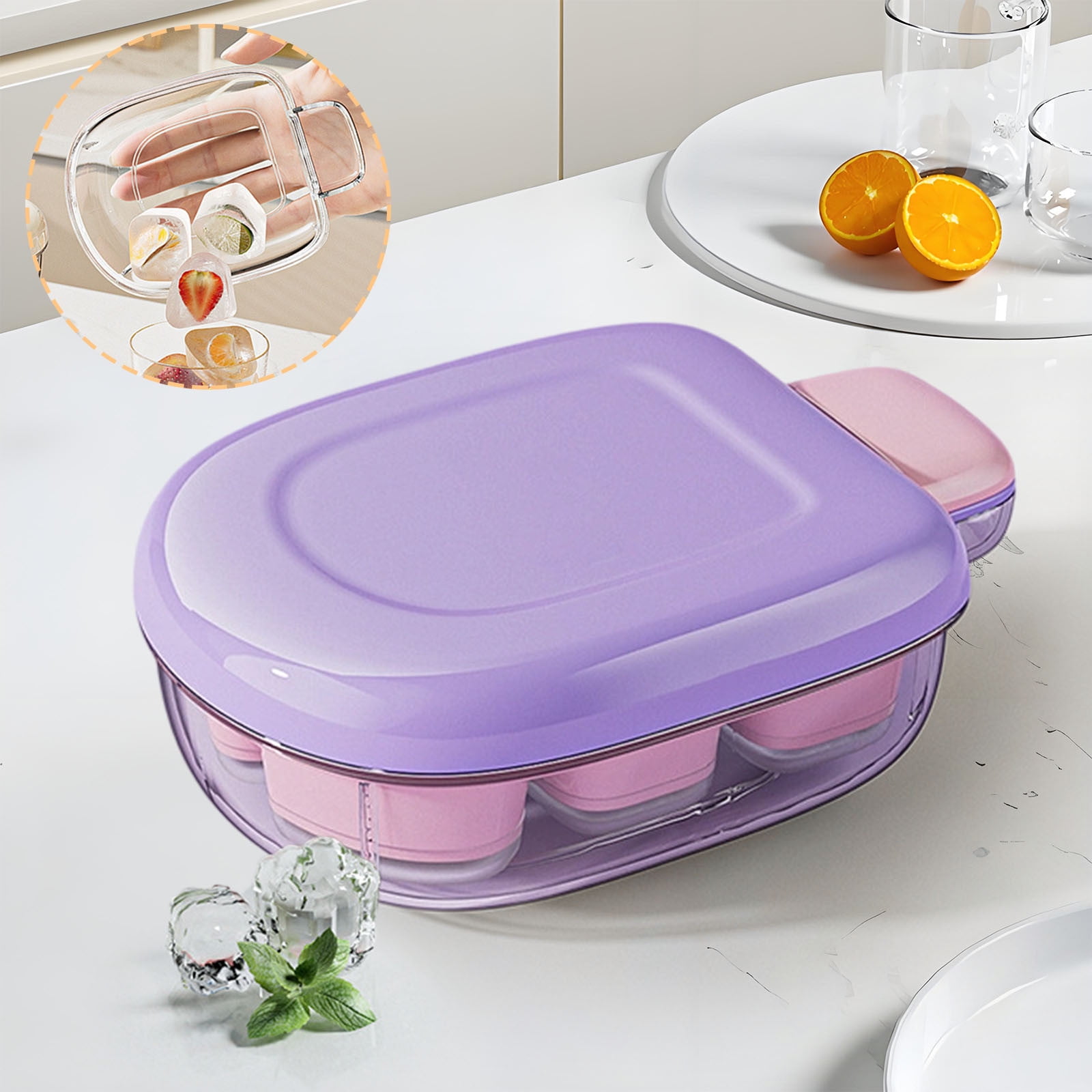 Ice Cube Mold, Food Grade Press Demolding Tray, Quick Release Silicone ...