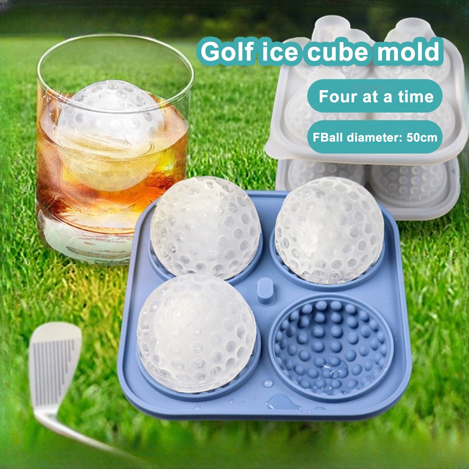 Ice Cube Mold Golf Ball Spherical Ice Mold Non-stick Flexible Silicone ...