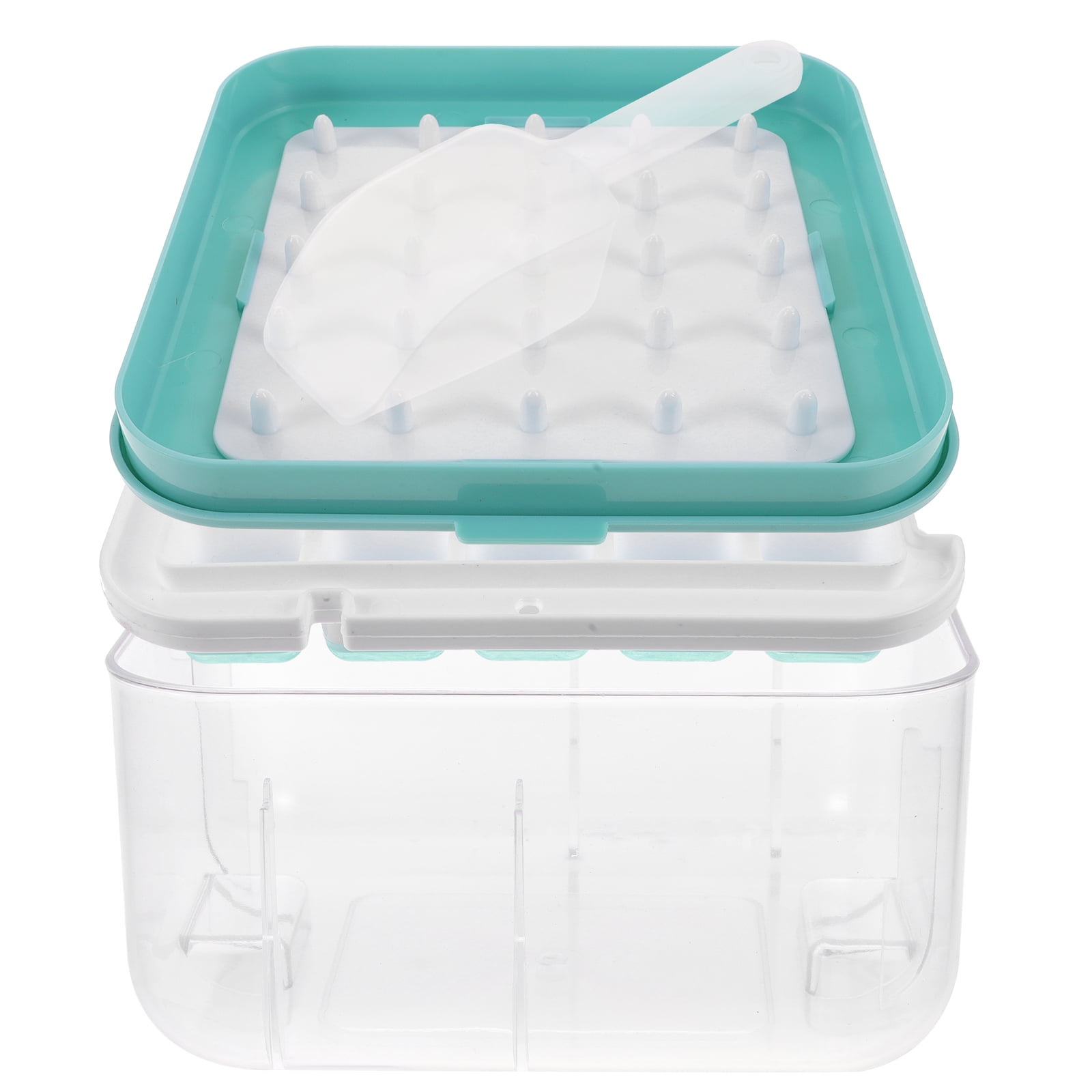 MEIBUTYUP Square Ice Trays Ice Cube Mold Silicone Blue 1 Set 7.47x7 ...