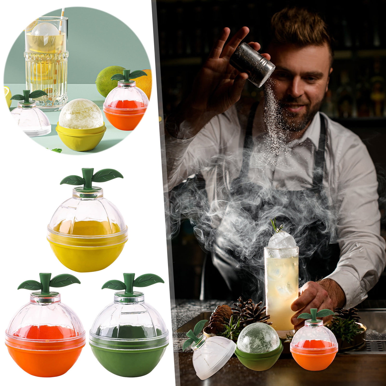 Ice Cube Mold | Spherical Ice Block Maker for Drinks | Large 6cm Food ...