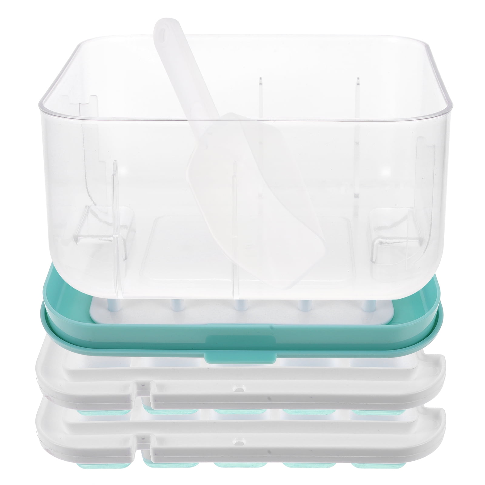 Ice Cube Mold Storage Bins with Lids Cubes Molds Container for Freezer ...