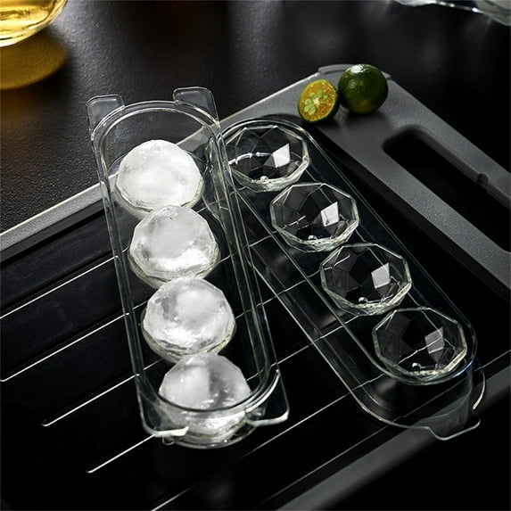 Ice Cube Mold for Drinks,Ice Maker For 4 Hole Round Ice Grade Double ...