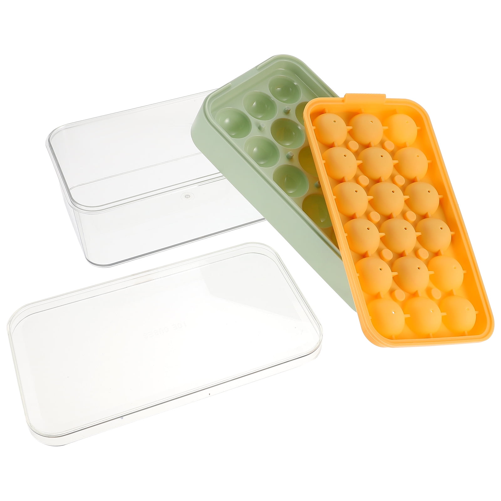 Ice Cube Mold with Bin Chocolate Candy Molds Box Cubes Maker Silicone ...