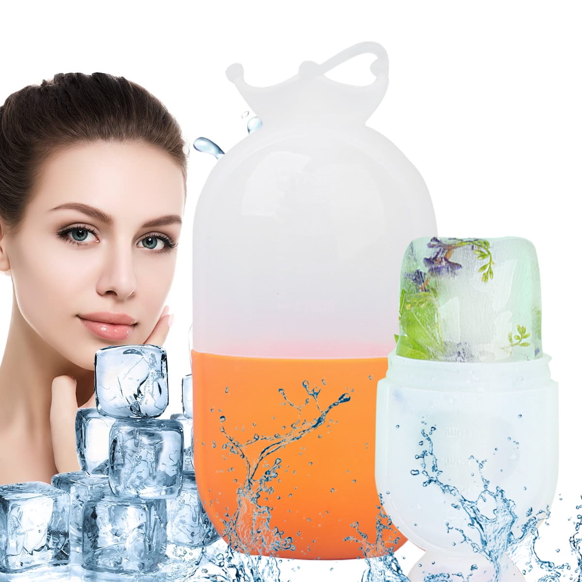 Ice Cube Roller Massager for Face, Upgrade Reusable Silicone Face ...