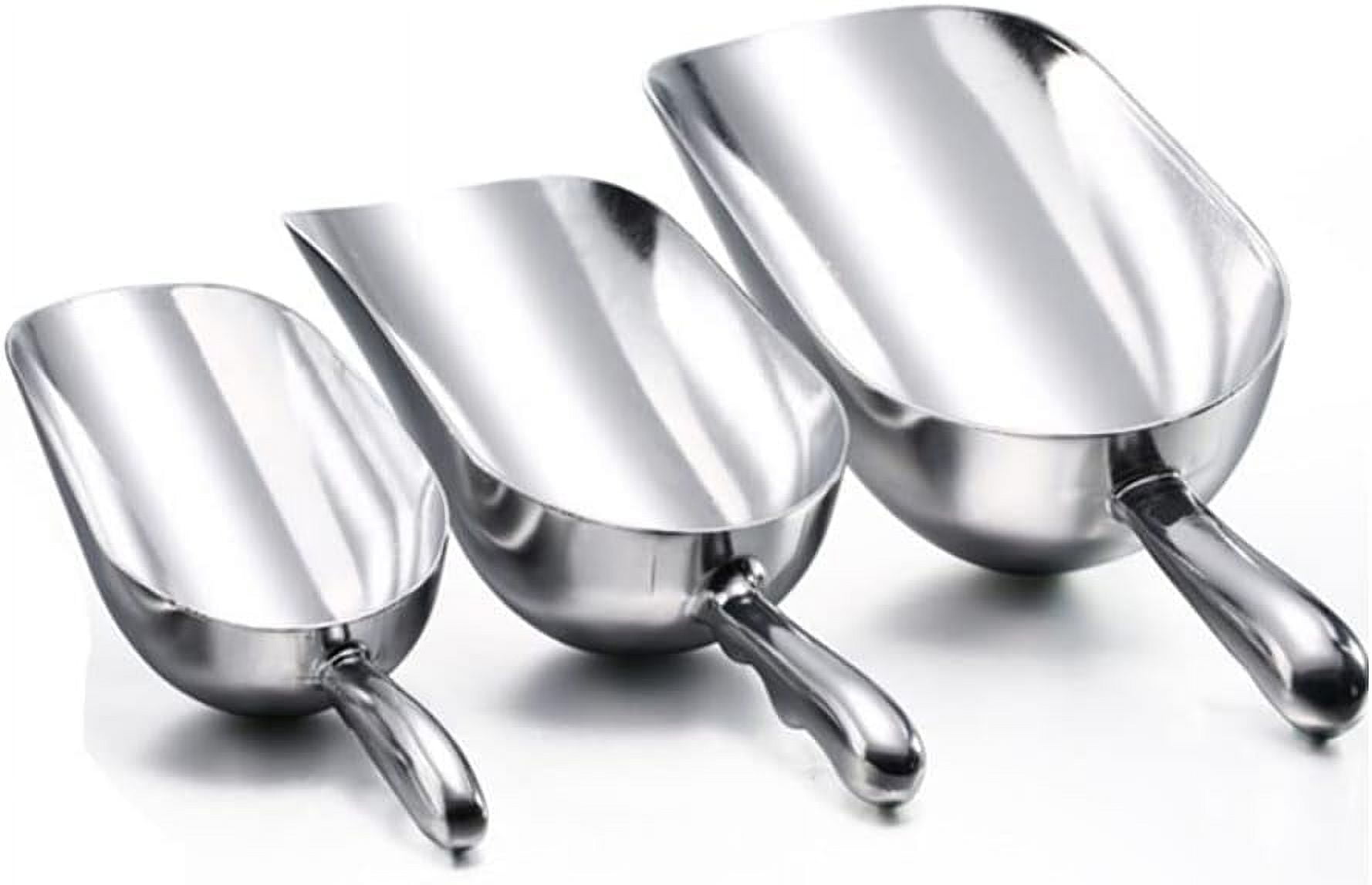 Ice Cube Scoop Set of 3, Cast Aluminum Shovel Scoops Kitchen Utility ...