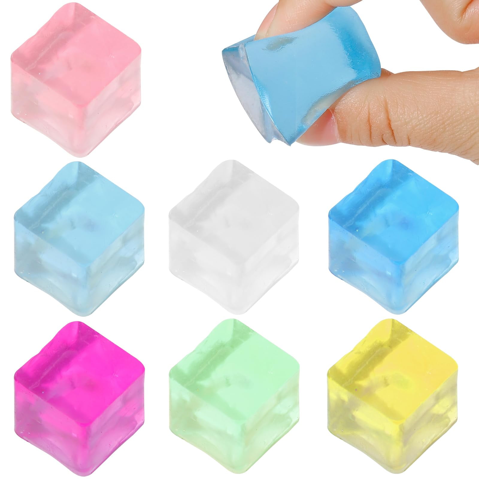 Ice Cube Sensory Toys 24 Pcs Squishy Fidget Stress Cube for Adults Kids ...