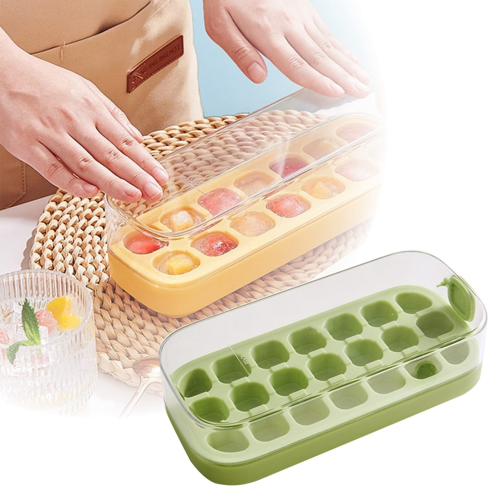 Ice Cube Silicone Food Grade Push Type Ice Tray Household Ice Storage ...