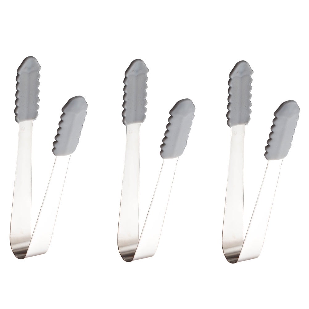 Ice Cube Tongs Mini Food Catering Serving 3 PCS Tooth Shape Stainless ...