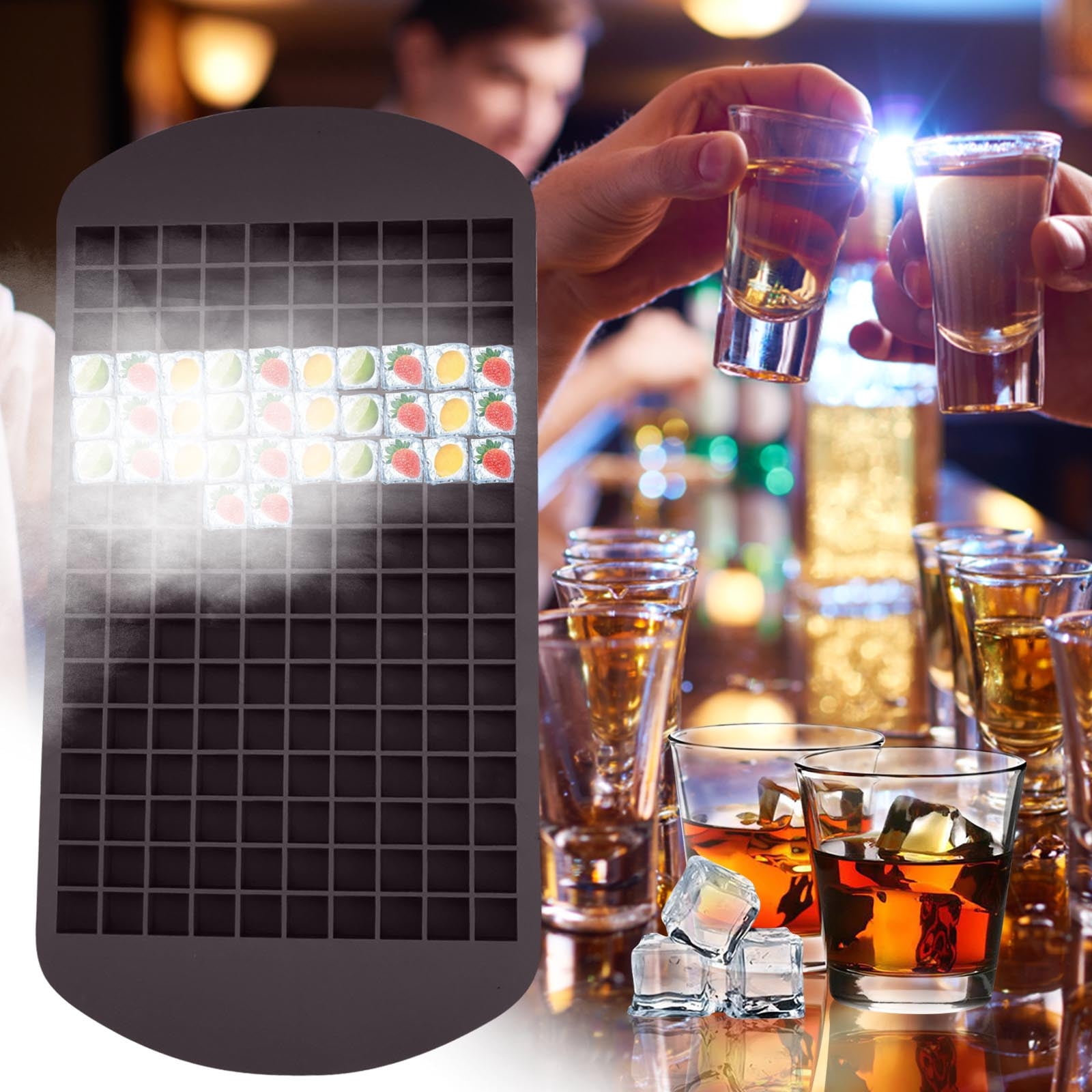 Ice Cube Tray 160 Grids | Mini Square Silicone Food Grade Ice Maker ...