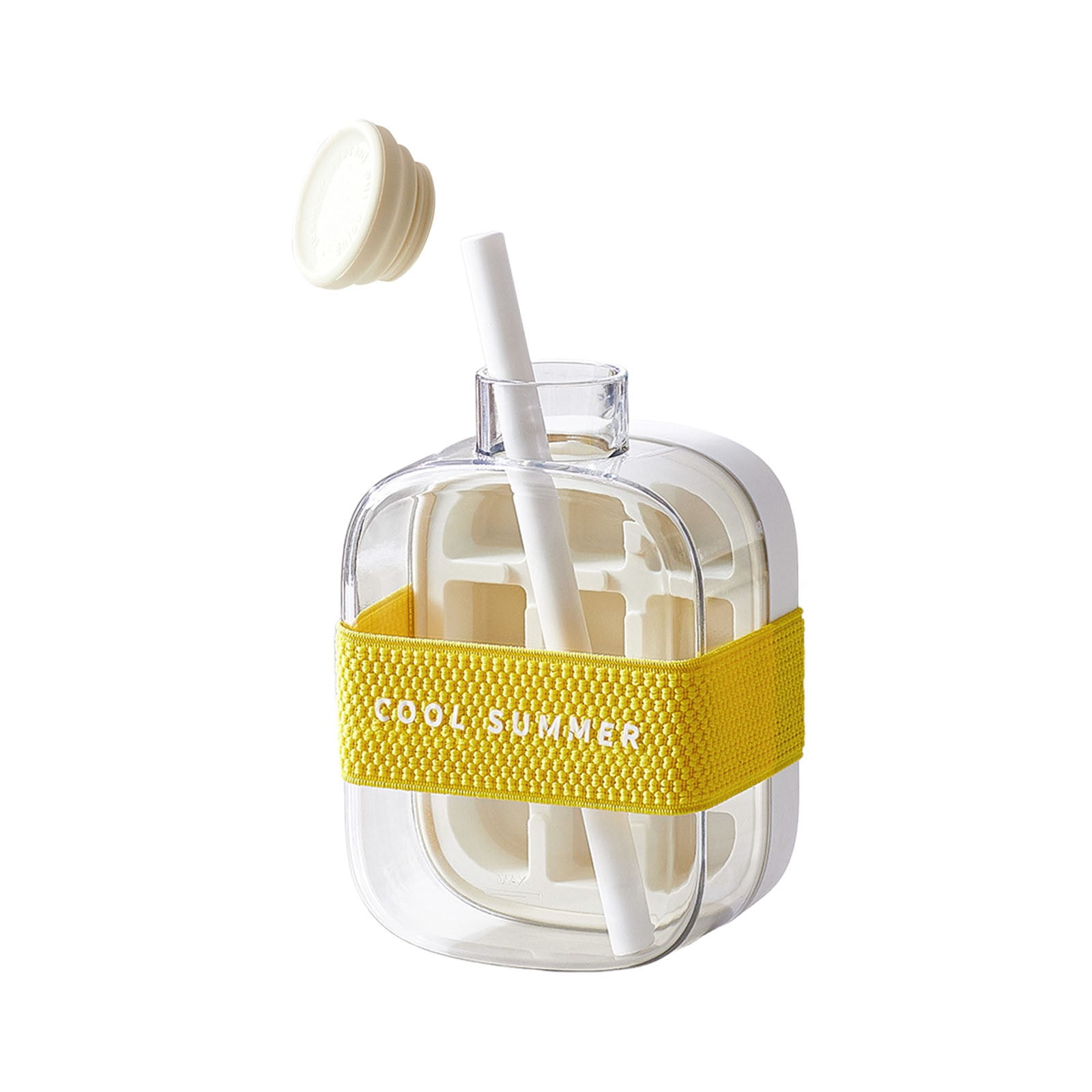 Ice Cube Tray 2-in-1 Portable Puck Making Ice Jug Flat Body Lid Cooling ...