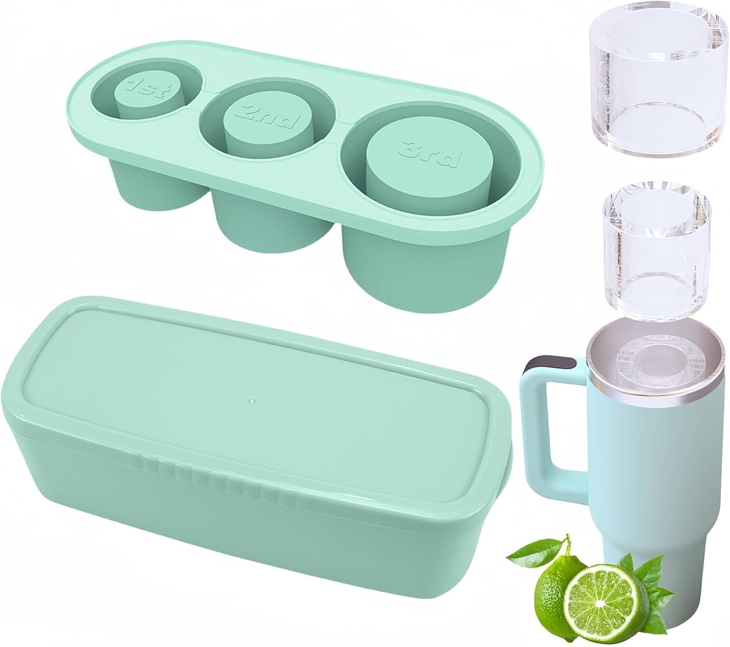 Ice Cube Tray Compatible with Stanley Cup, Silicone Ice Cube Maker With ...