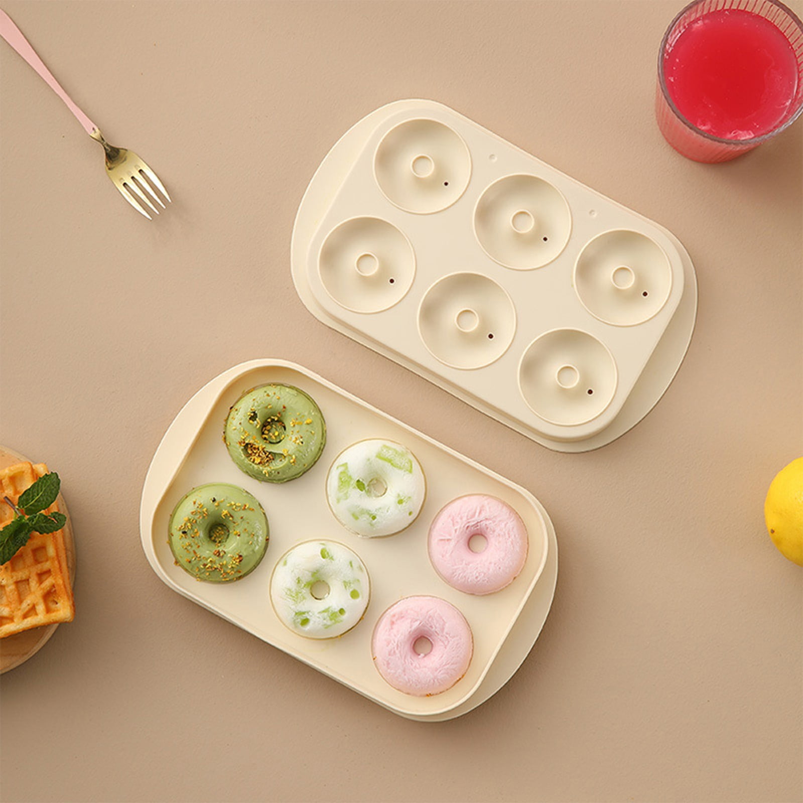 Ice Cube Tray, Food Grade PE Ice Cream Mold, Dirt-Proof Lid with Drain Holes, Reinforced Bottom ...