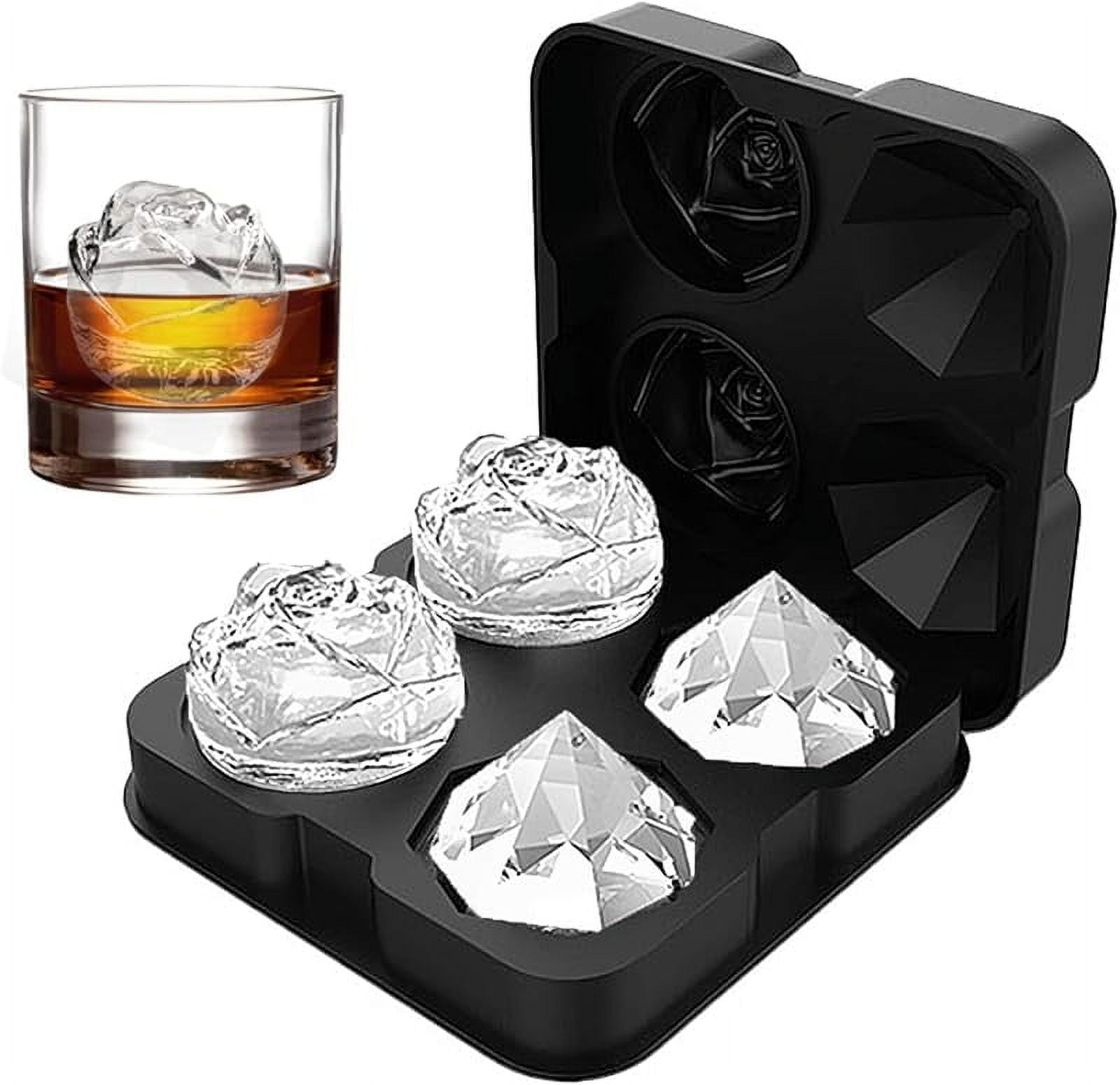 Ice Cube Tray, HANCELANT 2.5inch Ice Cube Molds, 2 Cavity Silicone Rose ...