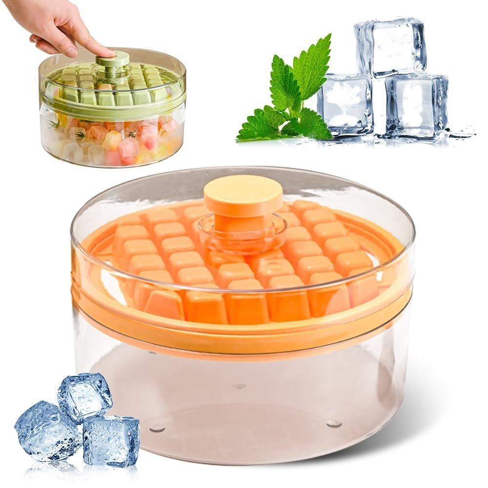 Ice Cube Tray, Ice Cube Tray for Freezer with Lid, 64 PCS Easy Release ...