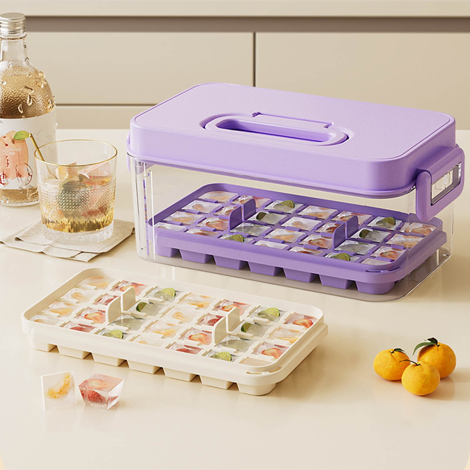 Ice Cube Tray Large Capacity Press Demolding Household Ice Maker ...