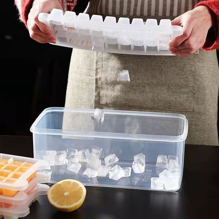 HEJULIK 64 Pcs Silicone Press ice compartment ice cube mould home ice ...