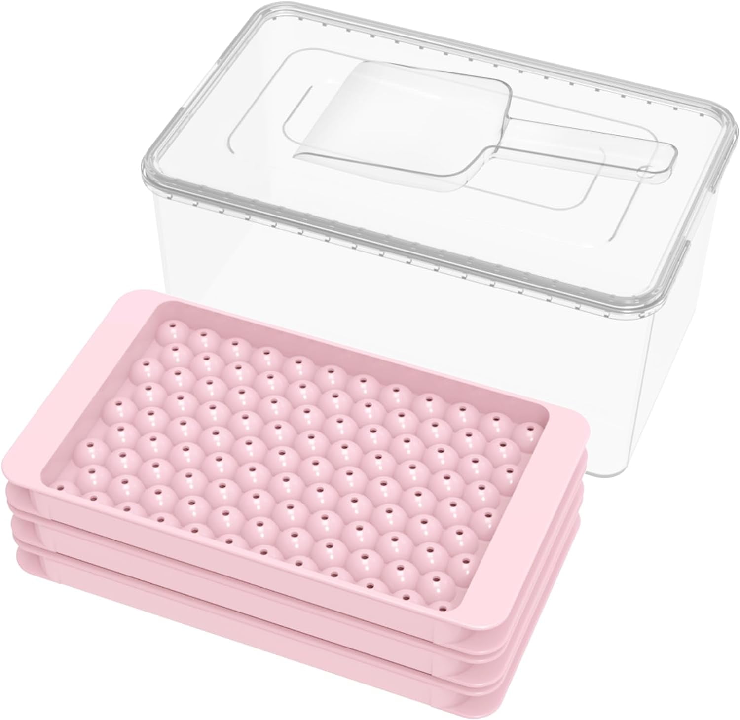 Ice Cube Tray with Lid and Bin, Ice Trays for Freezer, 3 * 104 PCS Ice ...