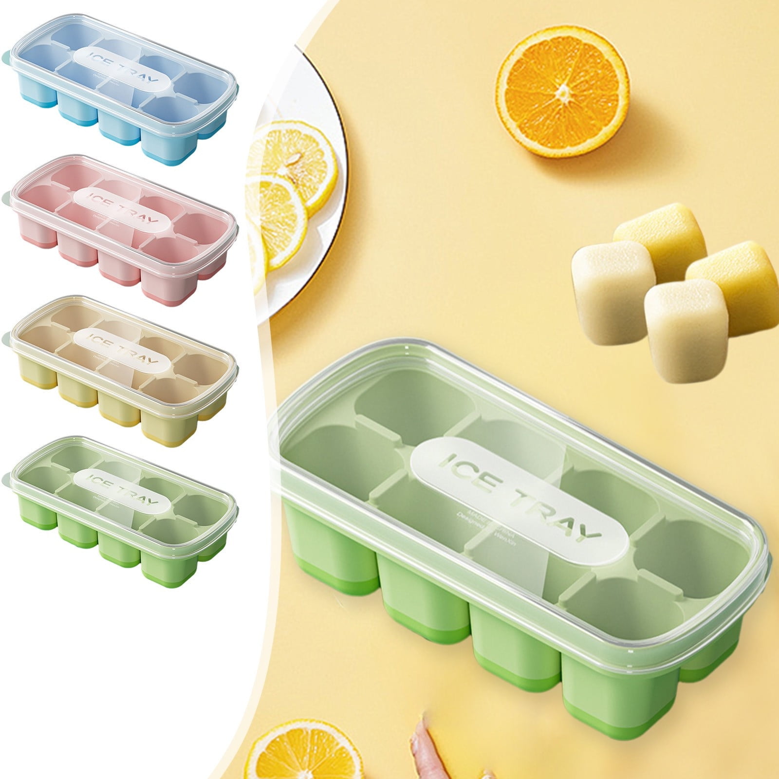 Ice Cube Tray with Lid,Mini Ice Cube Trays,Ice Ball Maker Mold for ...