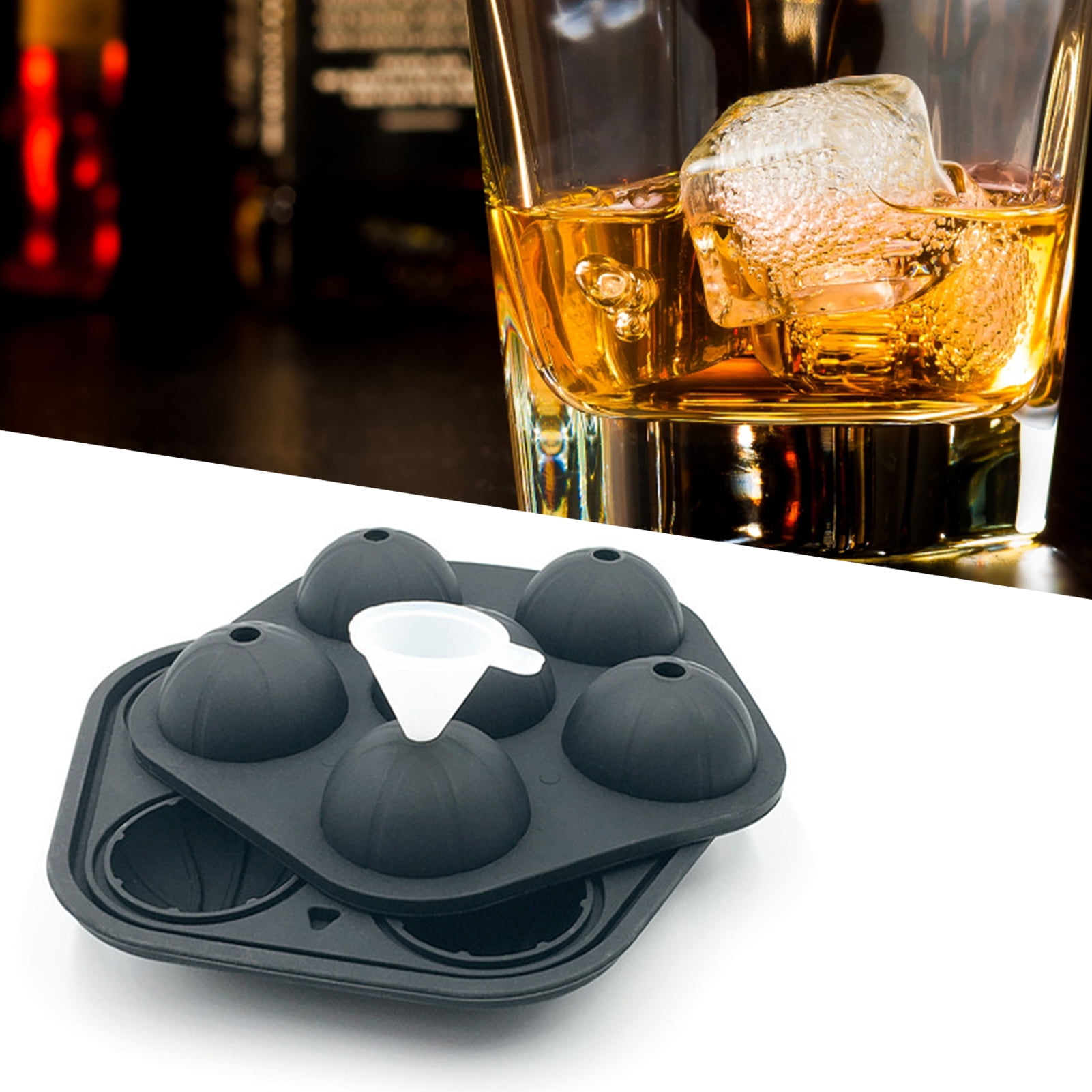 Ice Cube Tray Mold Basketball Shape Leak-proof Silicone 6 Cavity ...