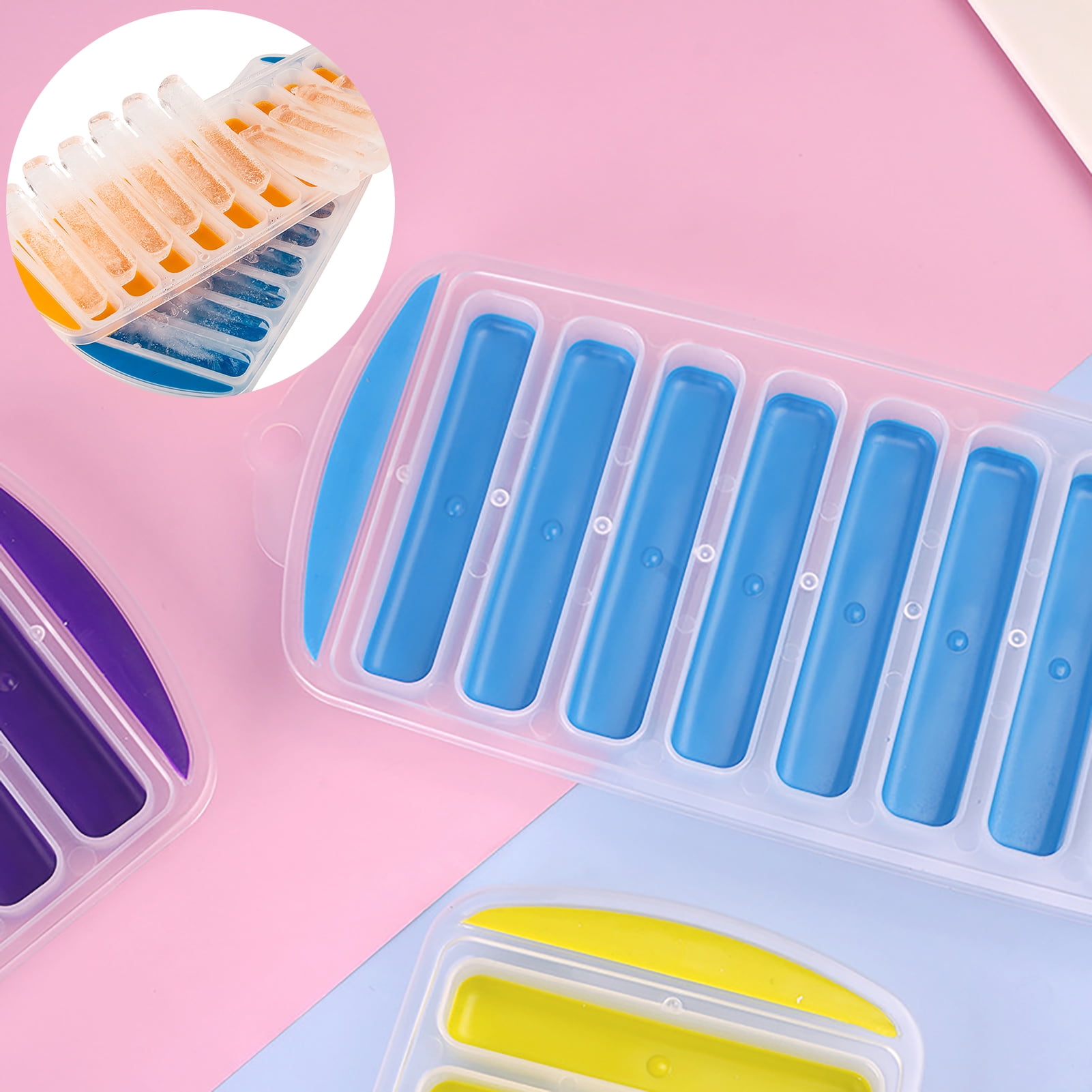 Ice Cube Tray Non-stick Easy to Clean Food Grade Reusable Stackable DIY ...