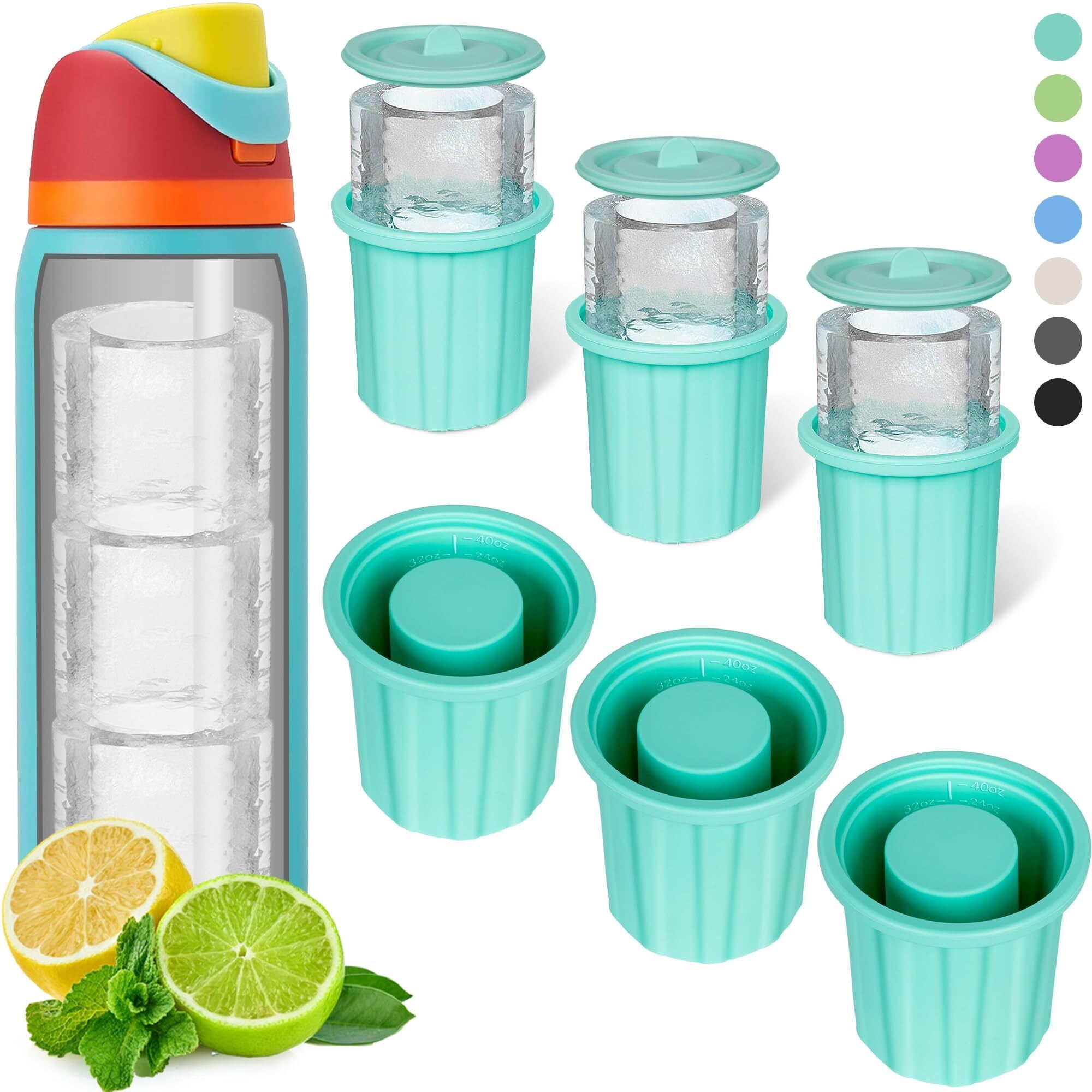 Ice Cube Tray for Owala FreeSip Bottle 24-40oz, No White Residue, Easy ...